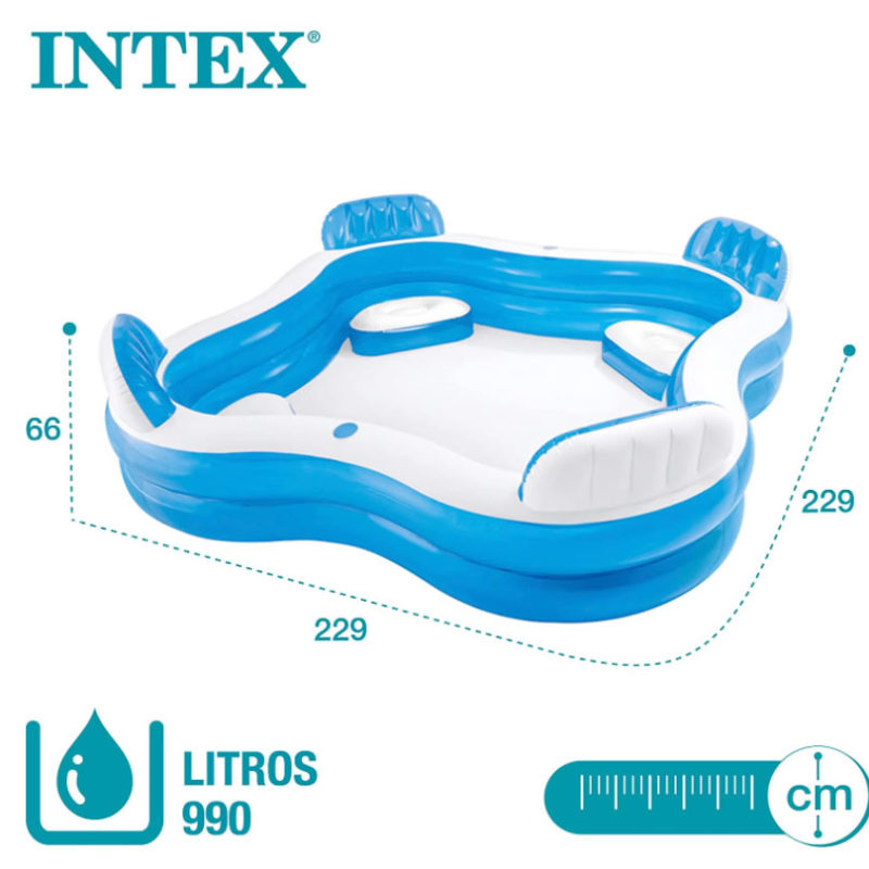 Intex Swim Center Family Lounge Inflatable Pool 2.3*2.3*0.6M - Electric ...